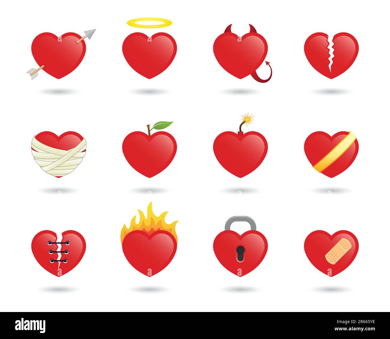 Heart icon set live Cut Out Stock Images & Pictures - Alamy