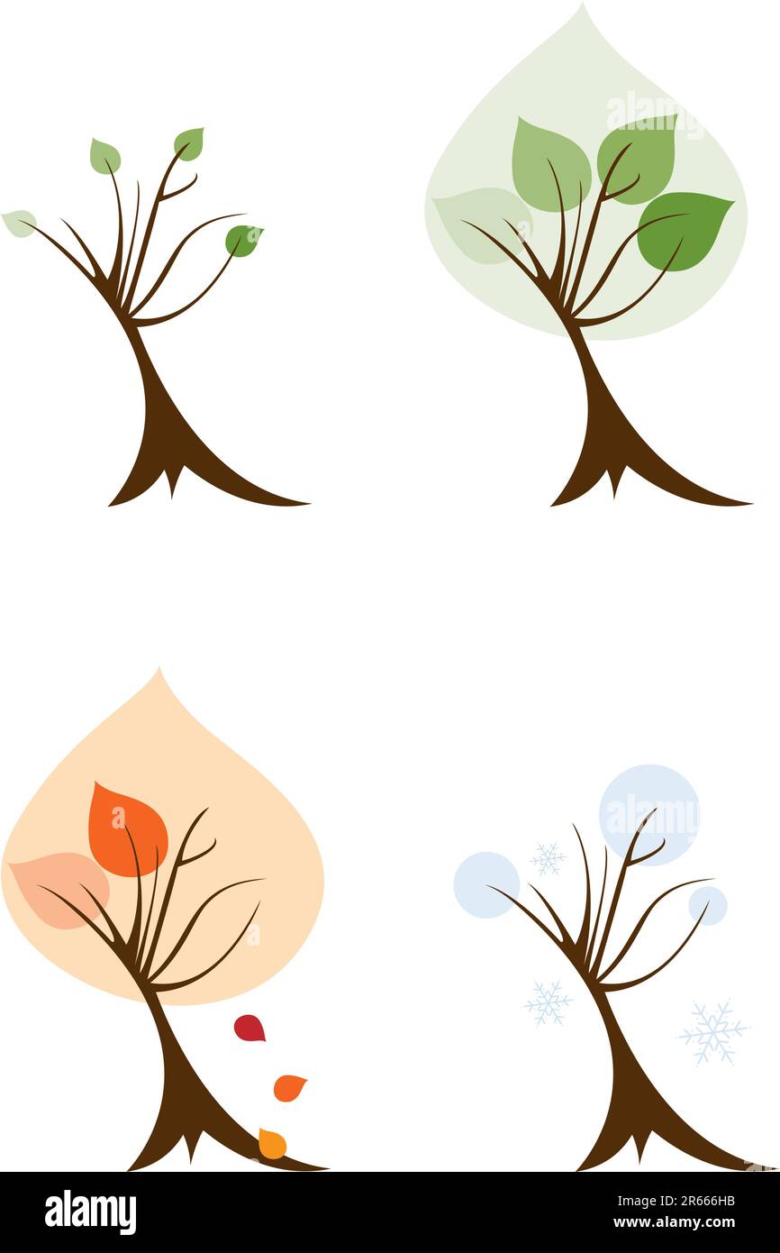 Trees through the seasons Stock Vector Images - Alamy