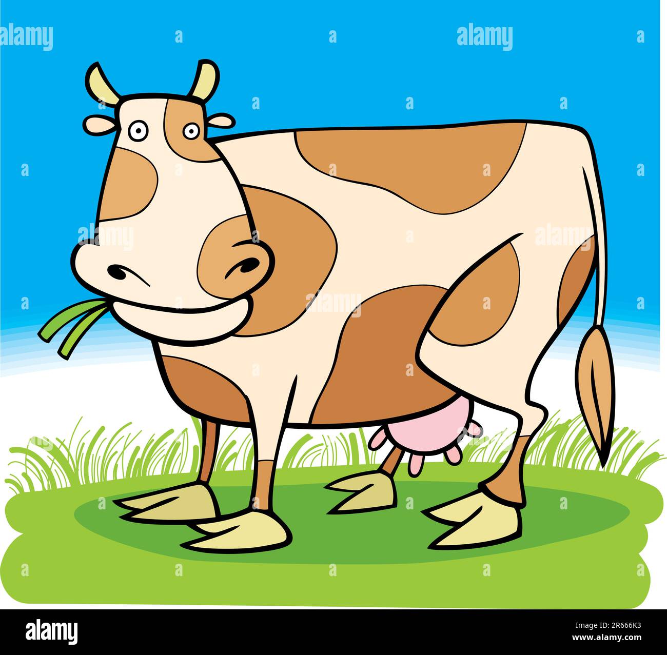 Cartoon illustration of farm cow Stock Vector Image & Art - Alamy