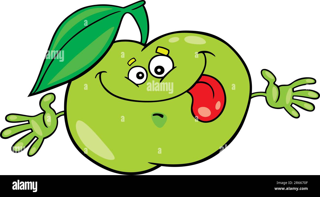 Cartoon illustration of funny apple Stock Vector Image & Art - Alamy