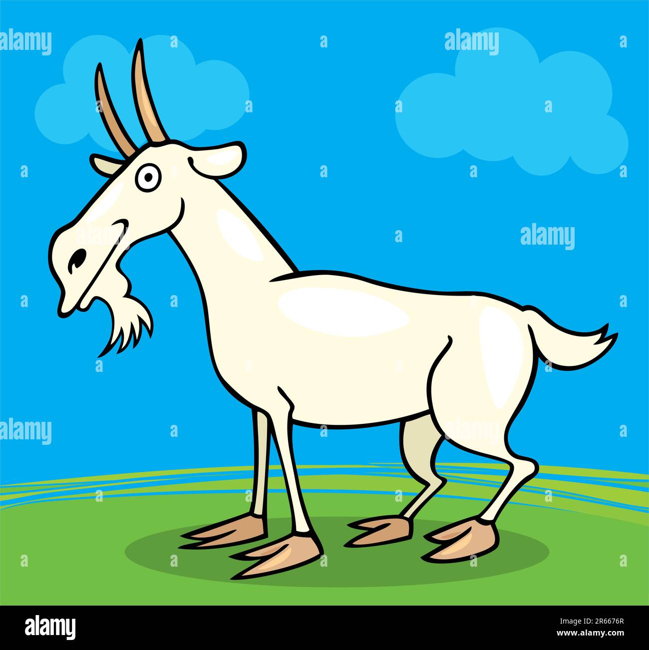 Cartoon illustration of farm goat Stock Vector Image & Art - Alamy