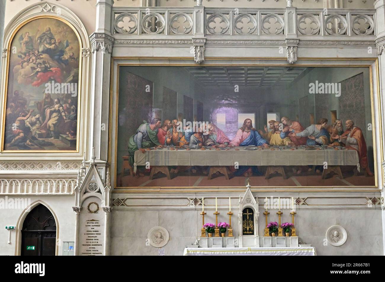 Vienna, Austria. Minorite Church in Vienna. Mosaic copy of Da Vinci's ...