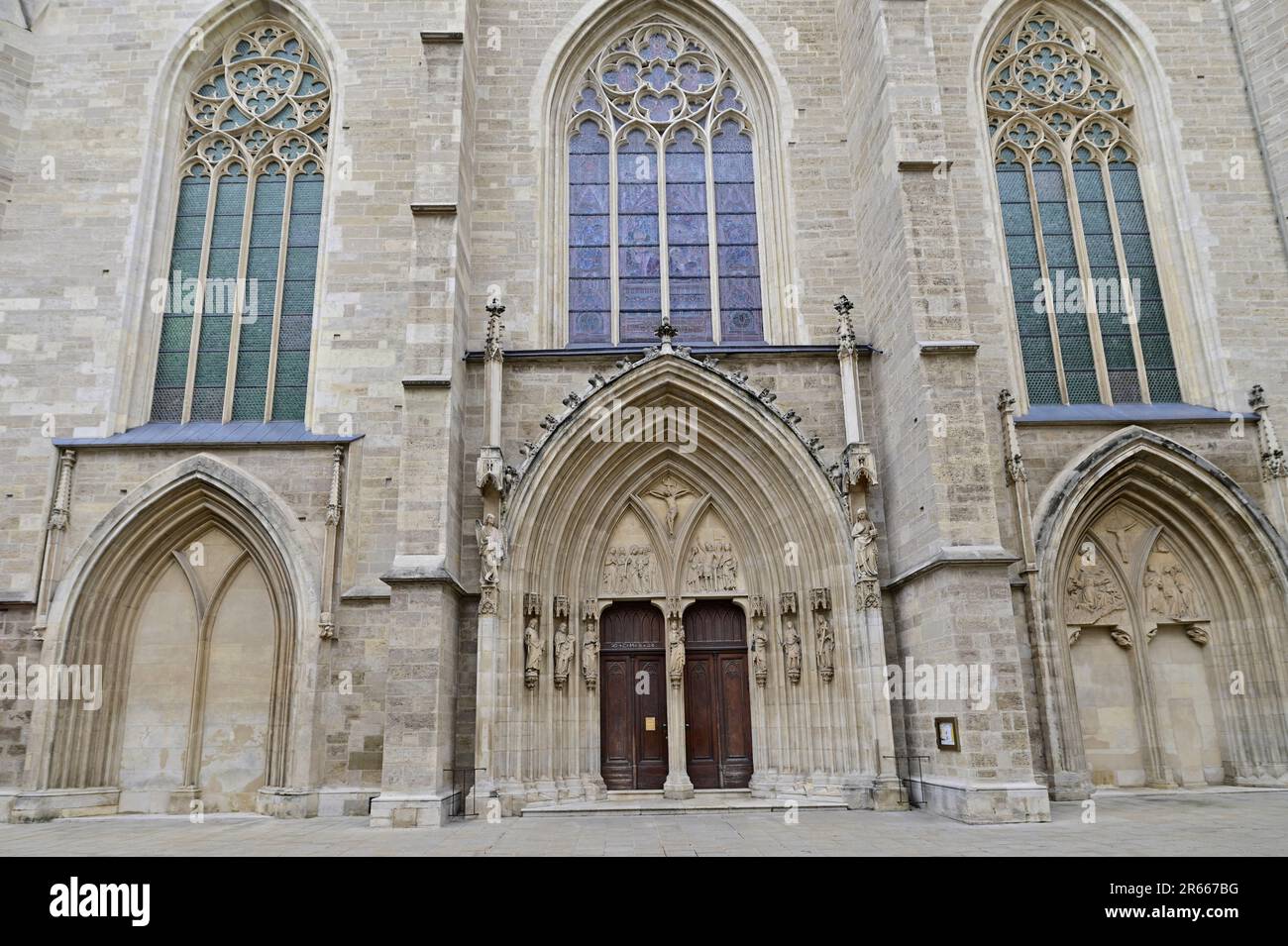 Vienna, Austria. Minorite Church in Vienna. Portal of the west facade ...