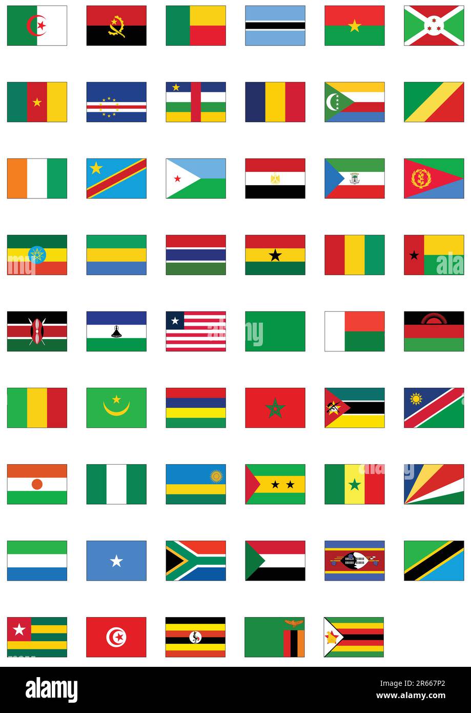 Complete vector set of flags from Africa. All objects are grouped and ...