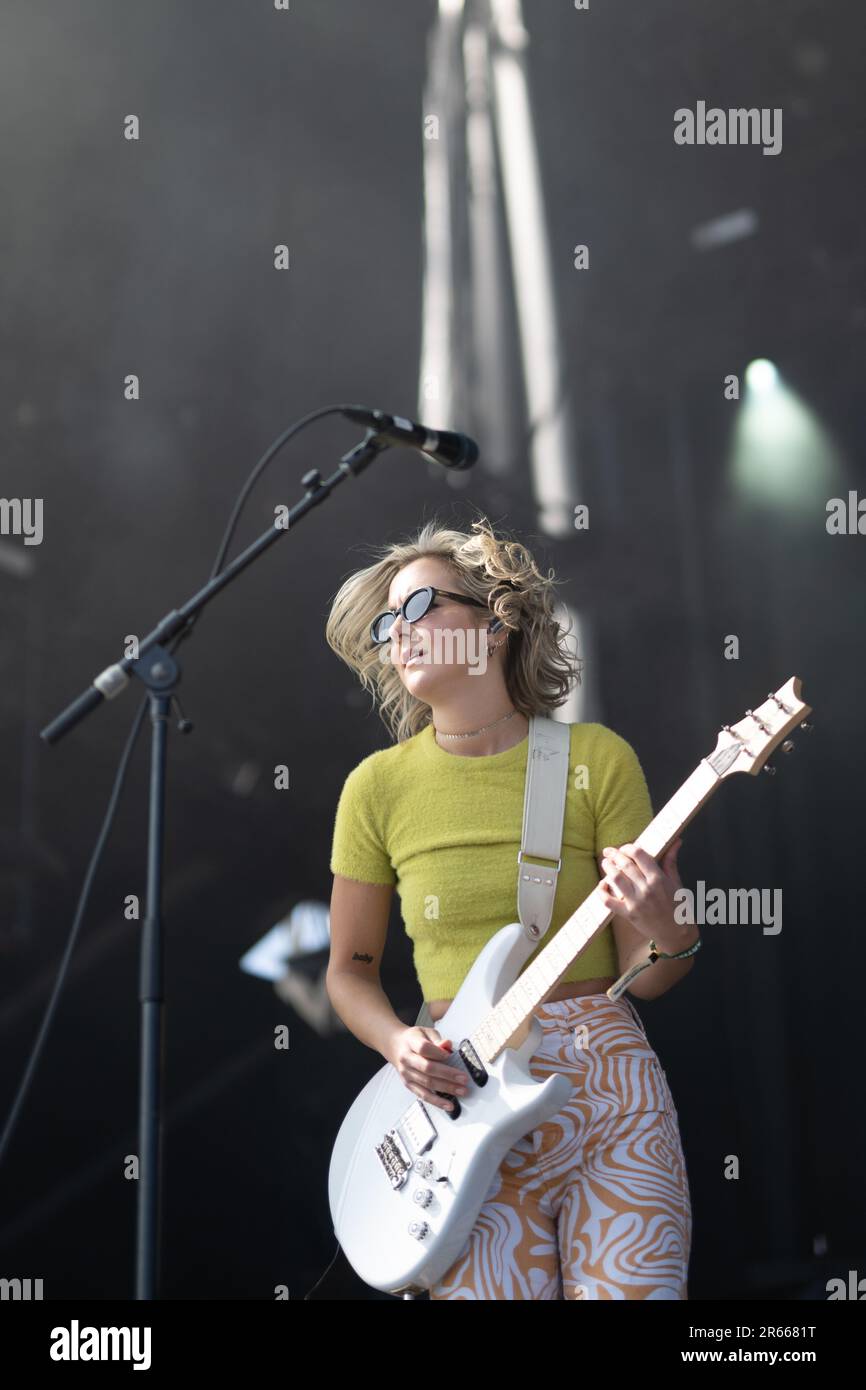 Canadian rock band The Beaches in concert at Boston Calling in Boston ...