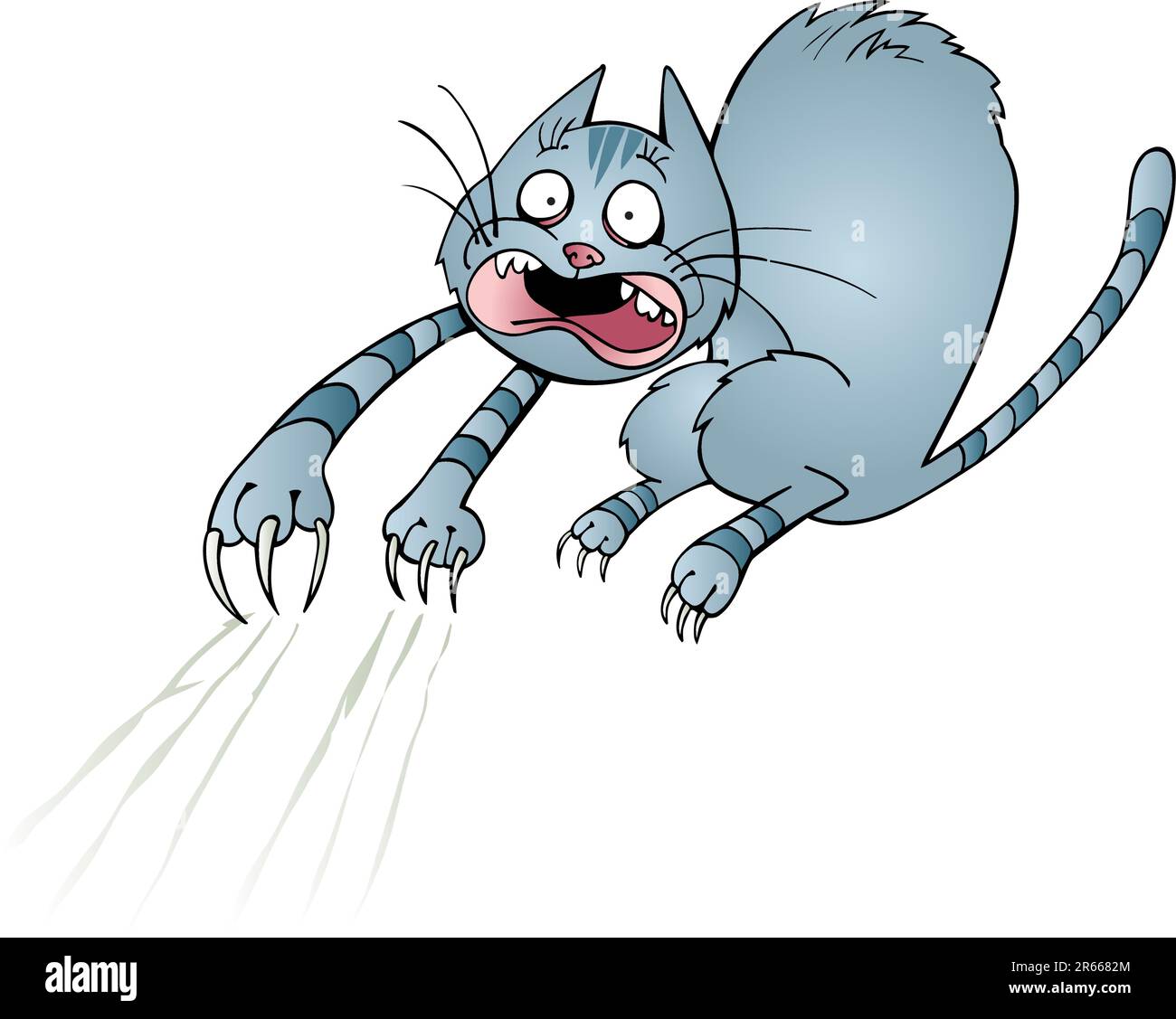 Illustration of frightened cat scratching the floor Stock Vector Image ...