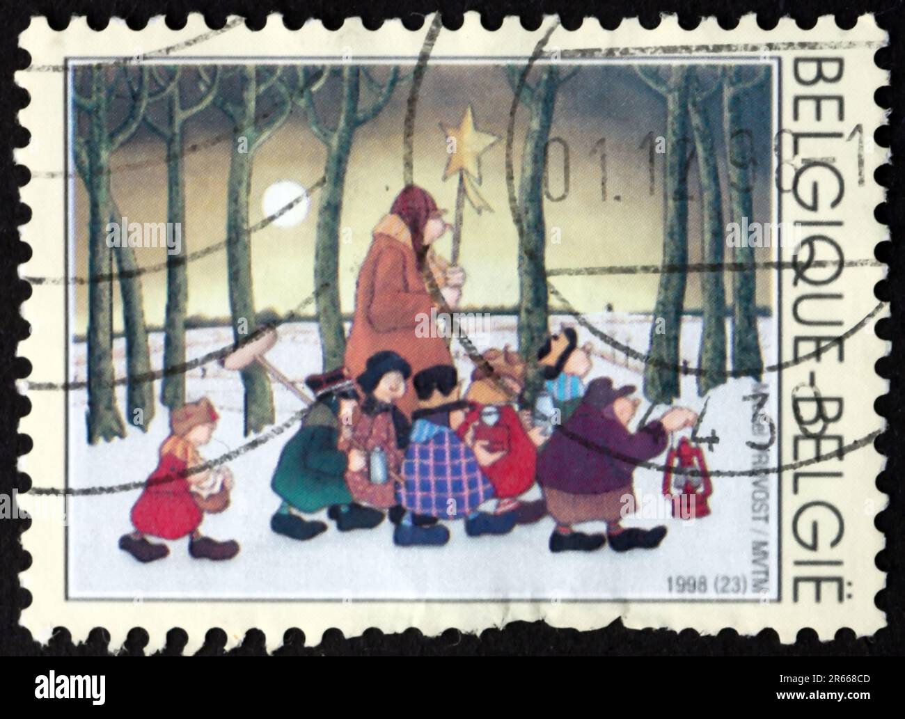 BELGIUM - CIRCA 1998: a stamp printed in Belgium shows Threekings Feast ...