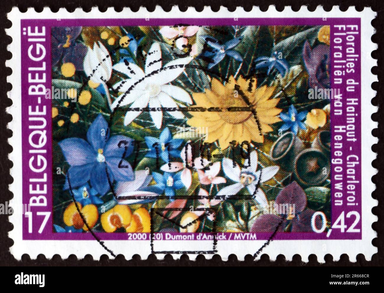 BELGIUM - CIRCA 2000: a stamp printed in Belgium shows Flowers ...