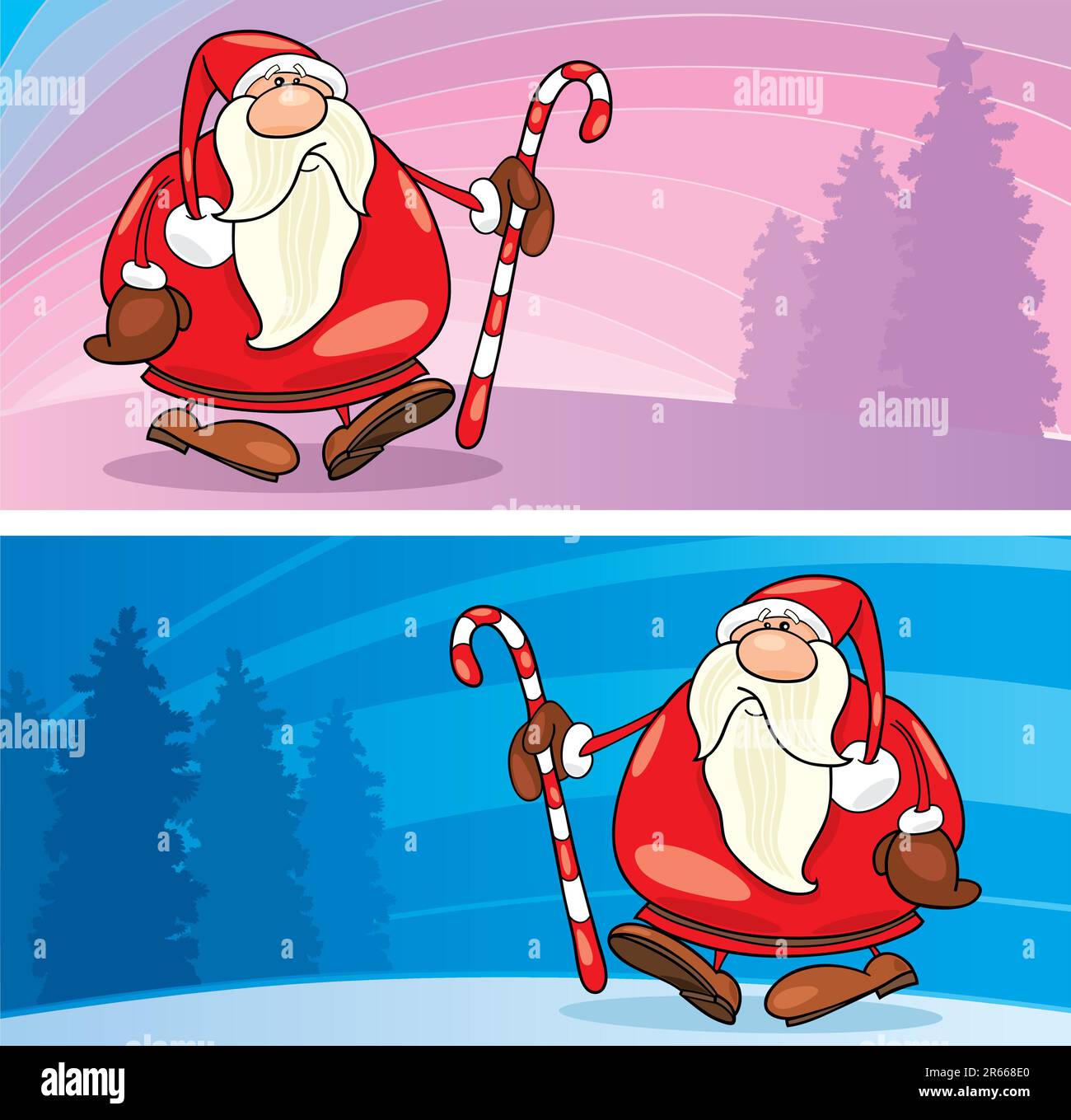 Cartoon illustration santa claus walking Stock Vector Images - Alamy