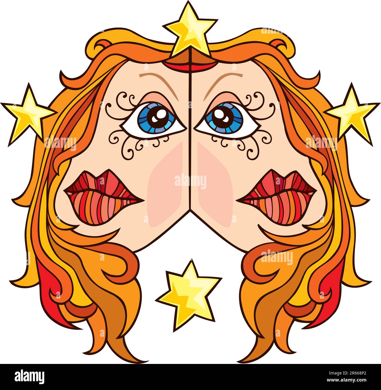 Illustration of zodiac gemini sign Stock Vector Image & Art - Alamy