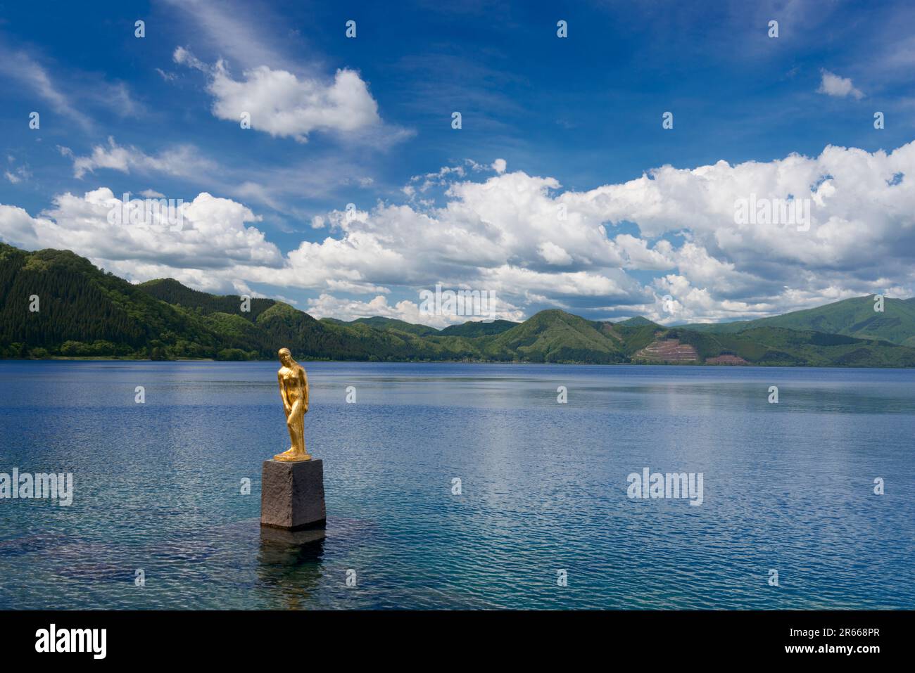 Lake Tazawa and Statue of Tatsuko Stock Photo - Alamy