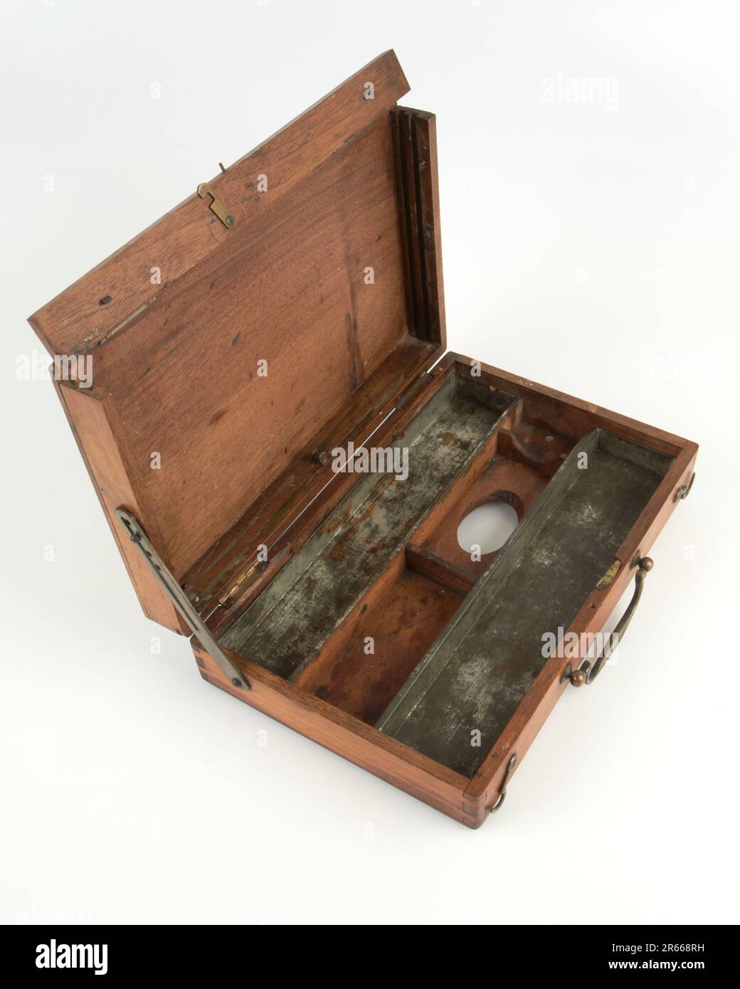 Antique 1900's Artists mahogany pochade paintbox with thumb grip Stock ...