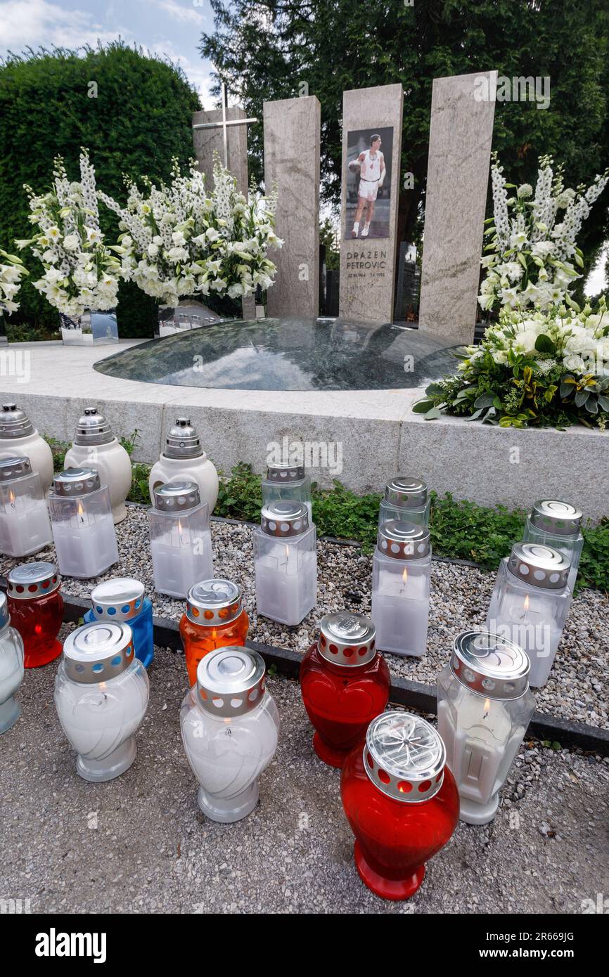 Zagreb, Croatia. 07th June, 2023. Flowers and candles were laid on the ...
