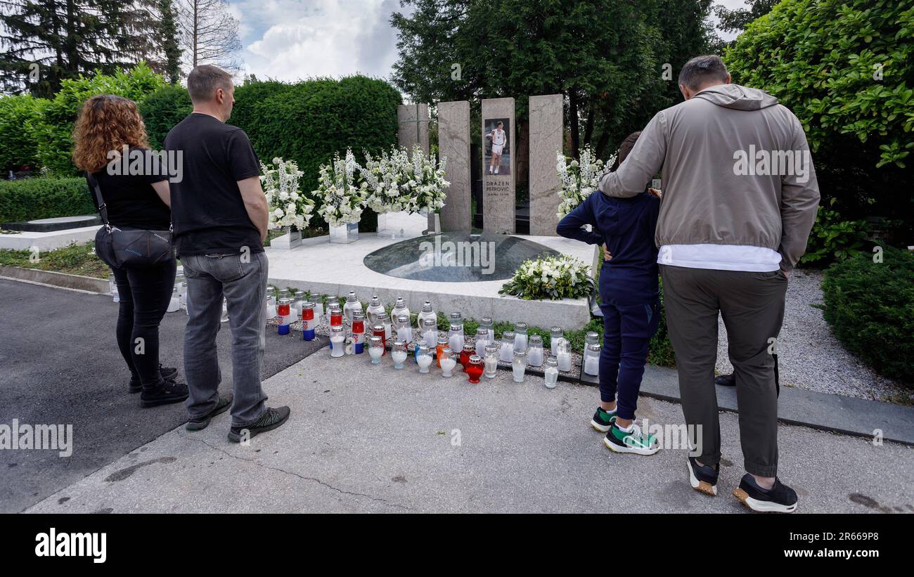Zagreb, Croatia. 07th June, 2023. Flowers and candles were laid on the ...