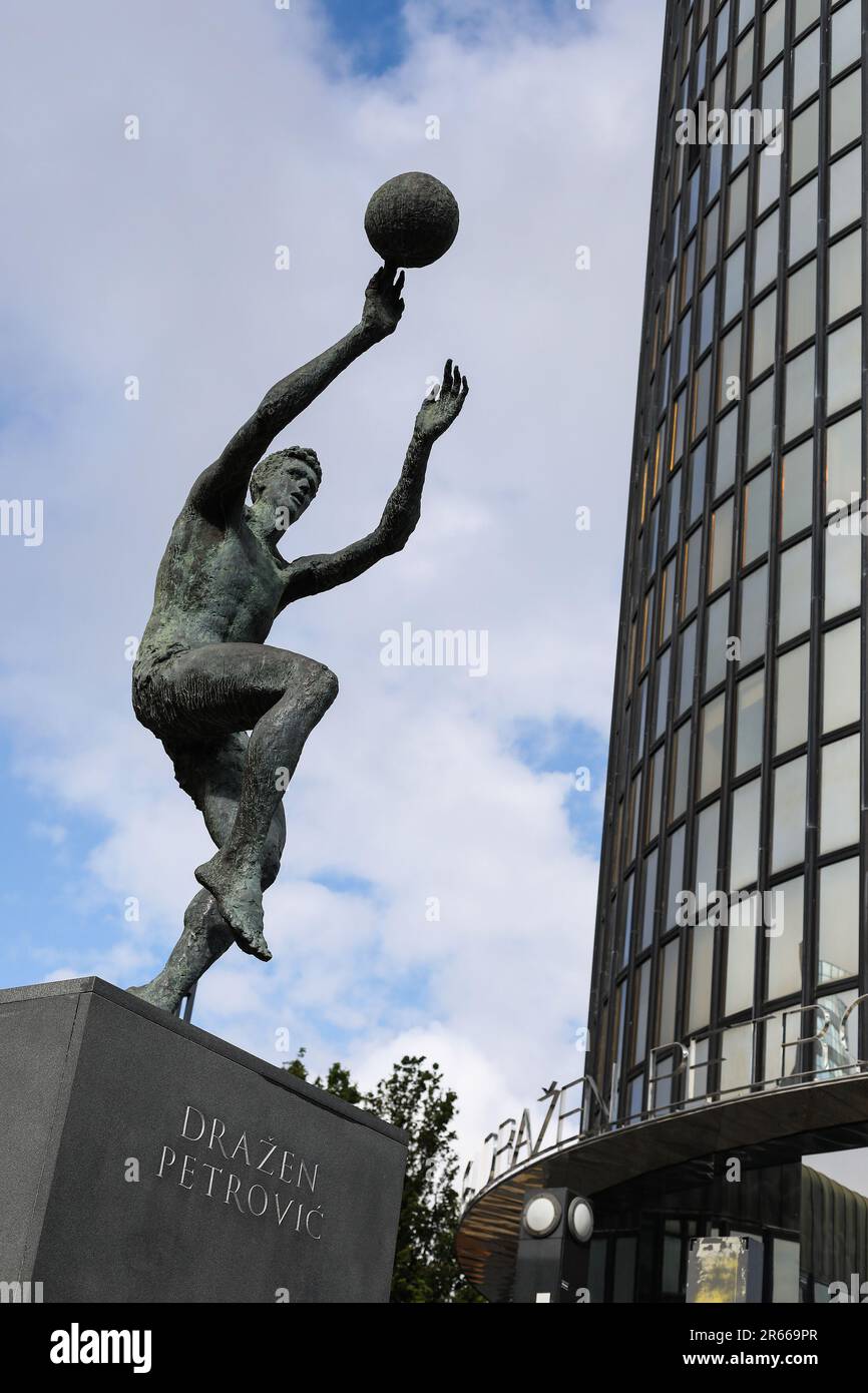 Zagreb, Croatia. 07th June, 2023. Monument to basketball player Drazen ...