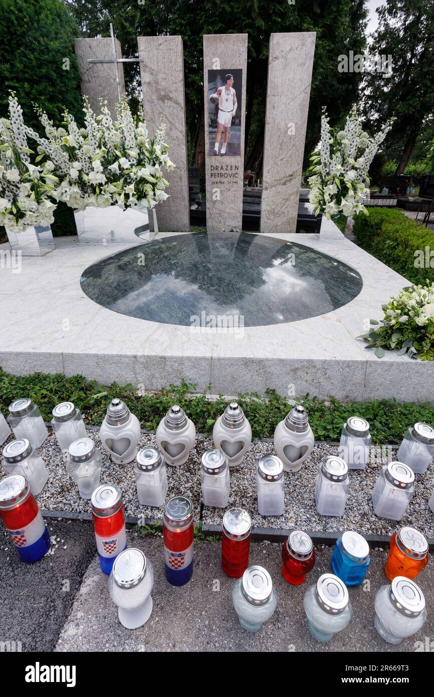 Zagreb, Croatia. 07th June, 2023. Flowers and candles were laid on the ...