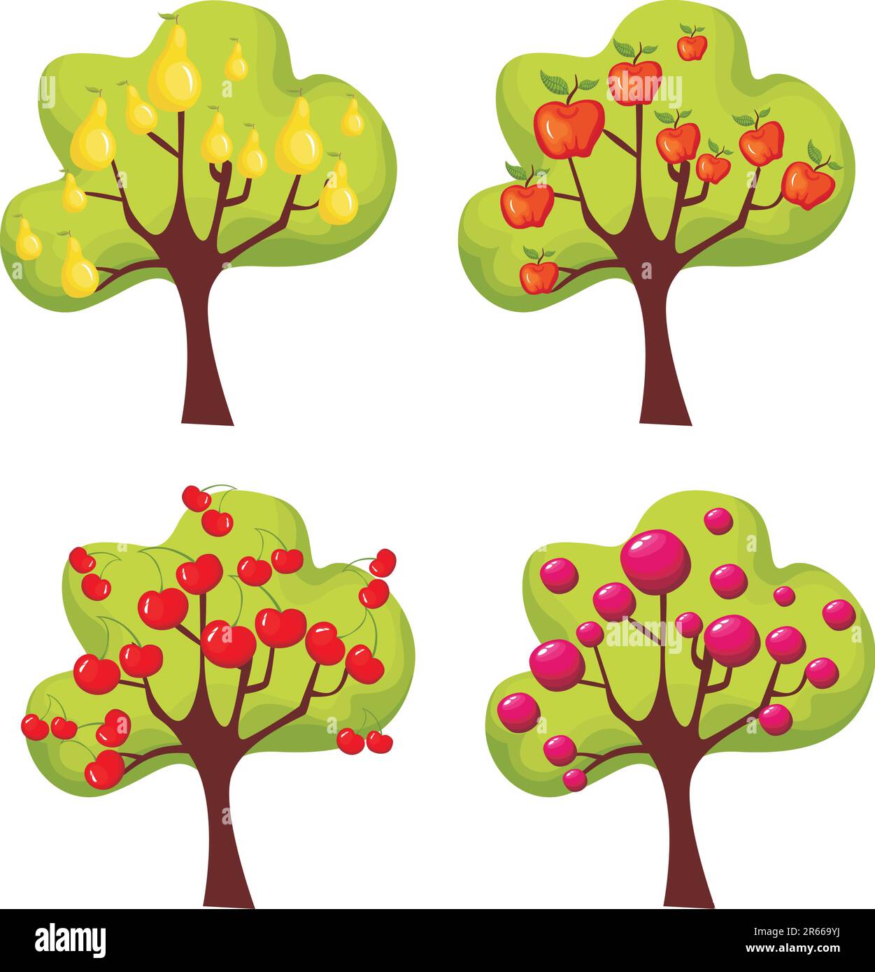 vector illustration of a cute trees set Stock Vector Image & Art - Alamy