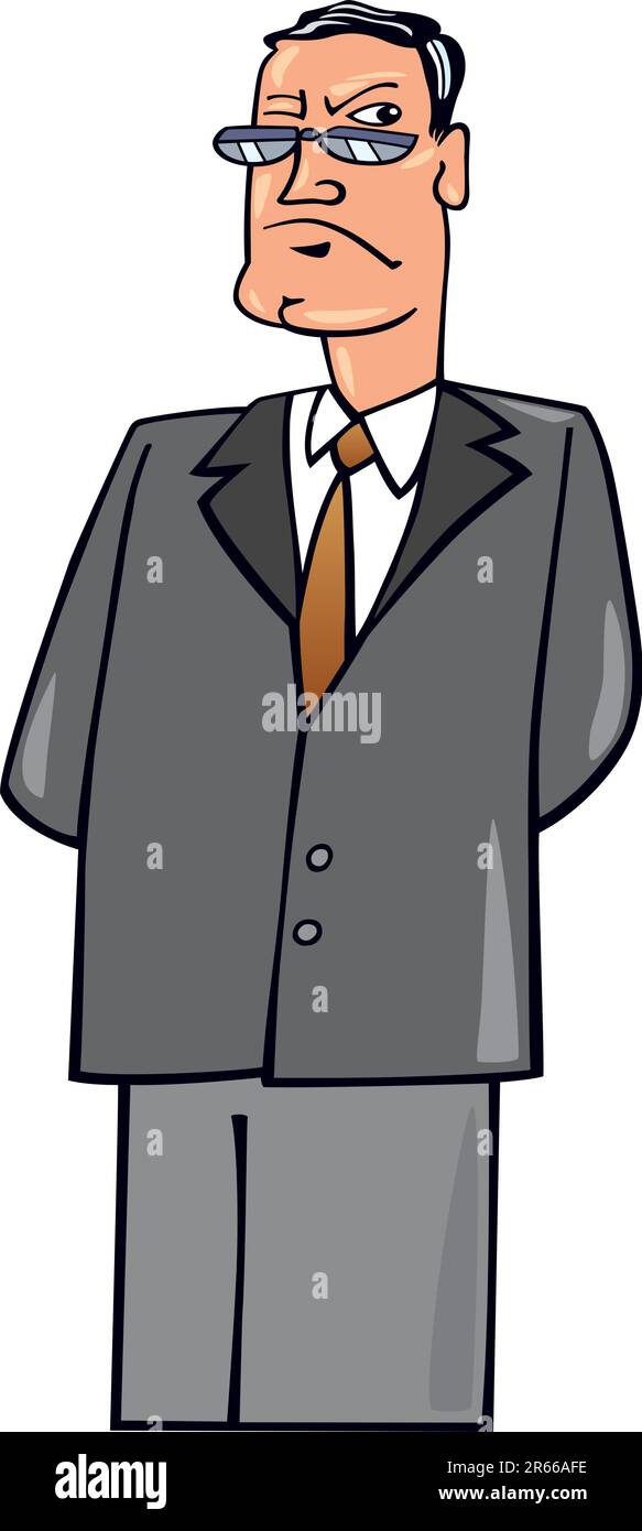 Cartoon illustration of severe boss Stock Vector Image & Art - Alamy