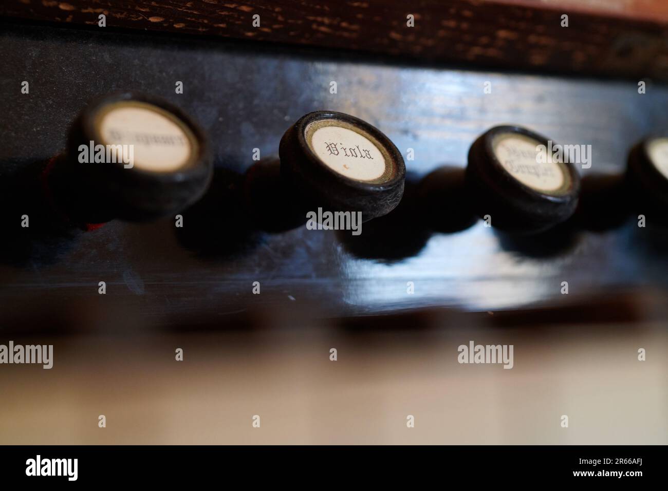 Old broken pipe organ dusty in an attic Stock Photo - Alamy