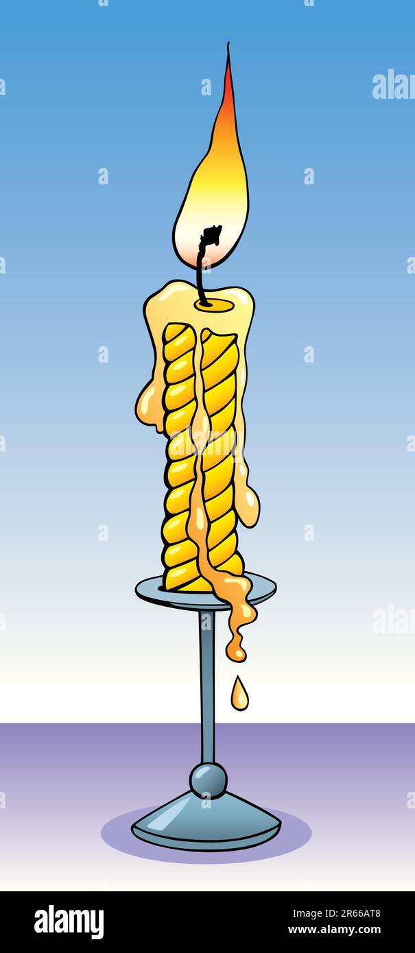 Vector illustration of burning candle Stock Vector Image & Art - Alamy