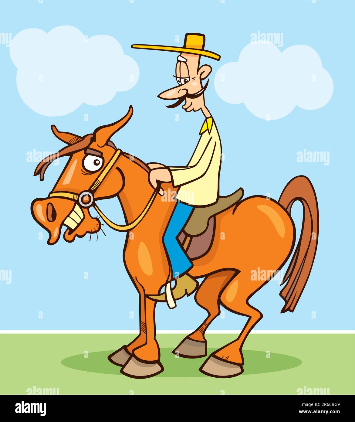 Cartoon illustration of funny horseman Stock Vector Image & Art - Alamy