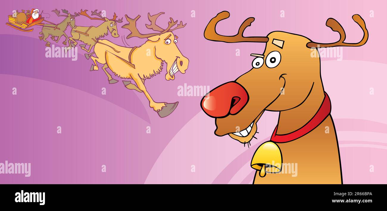 Red nose reindeer christmas card design Stock Vector Image & Art - Alamy