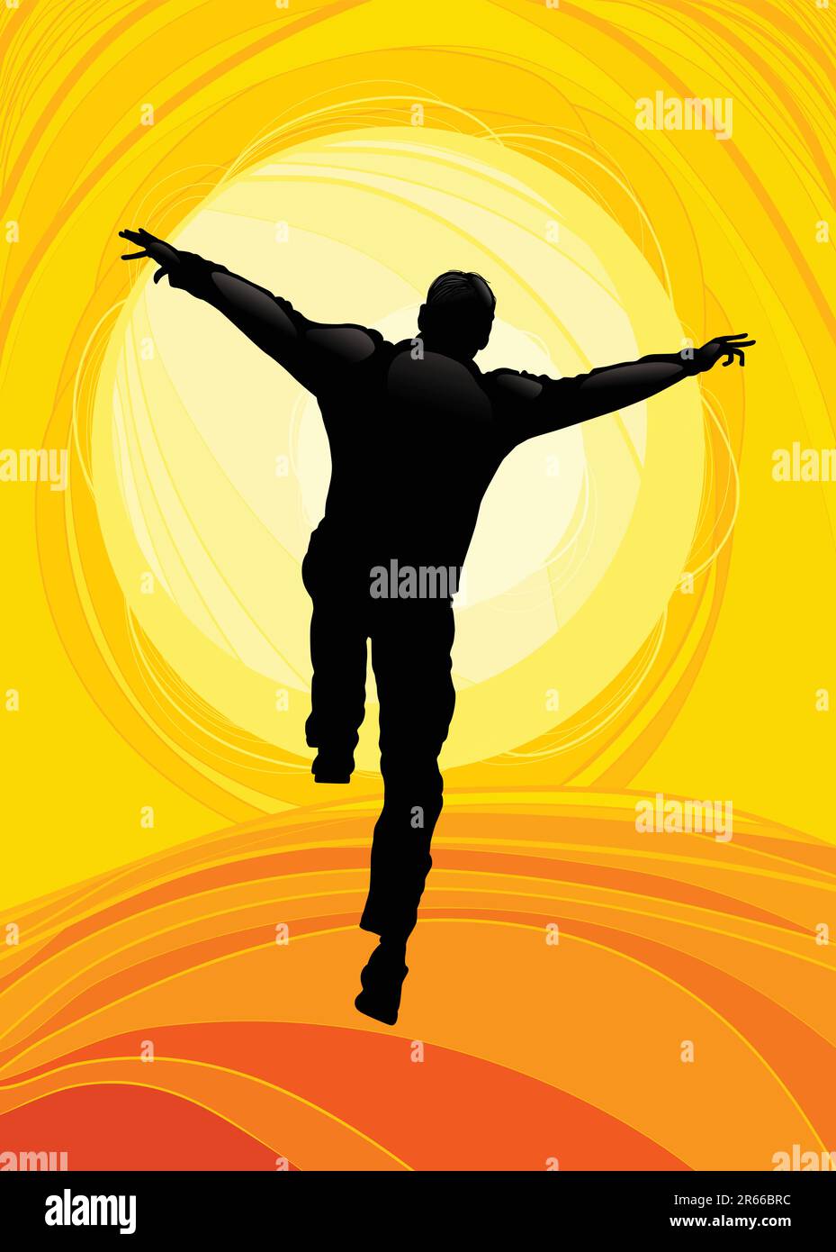 Illustration of Happy Man Jumping Stock Vector Image & Art - Alamy