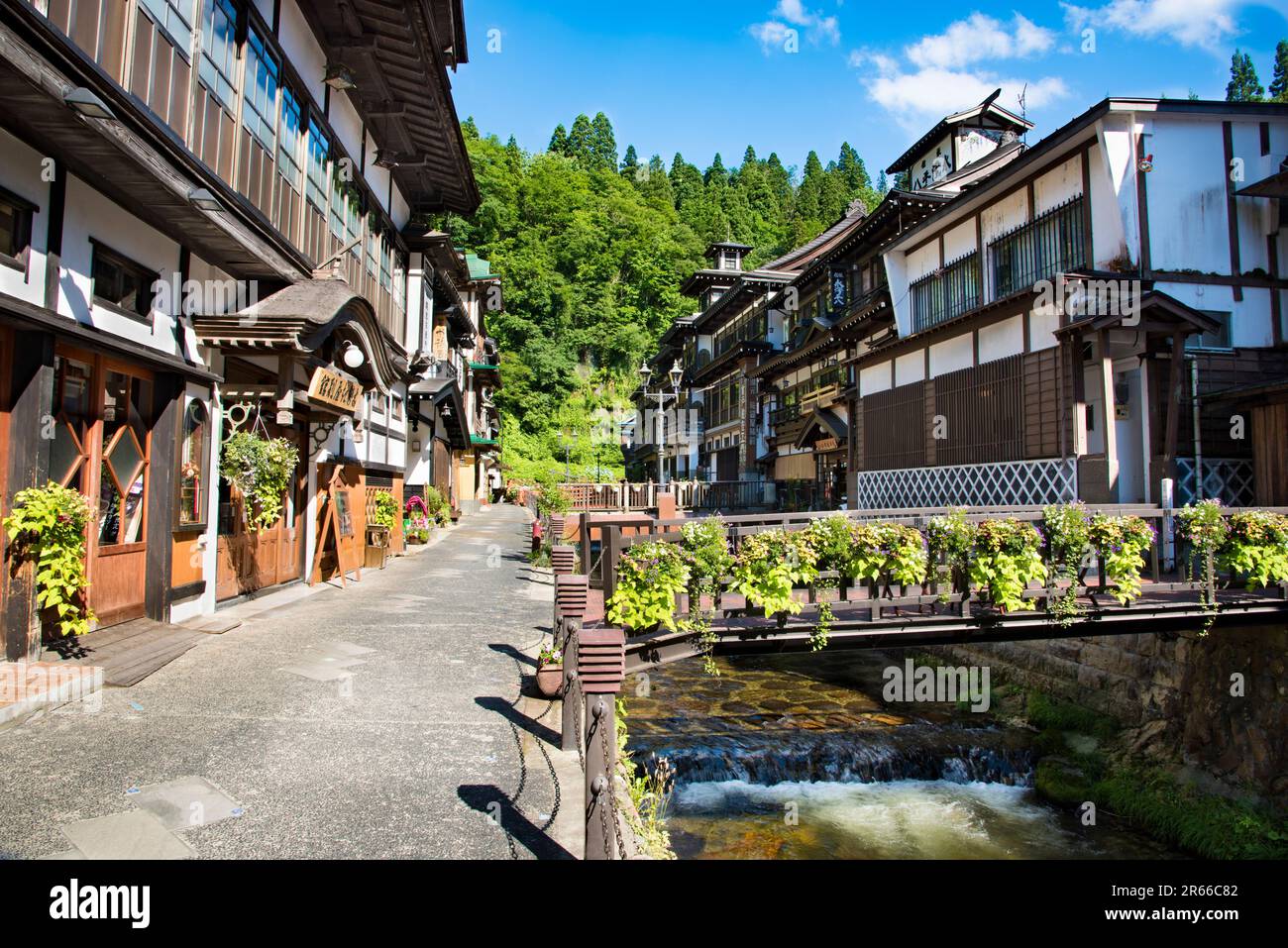 Ginzan Onsen hot spring Stock Photo - Alamy