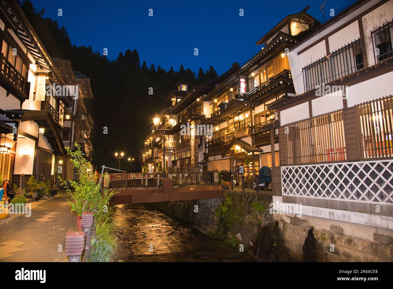 Ginzan Onsen hot spring Stock Photo - Alamy