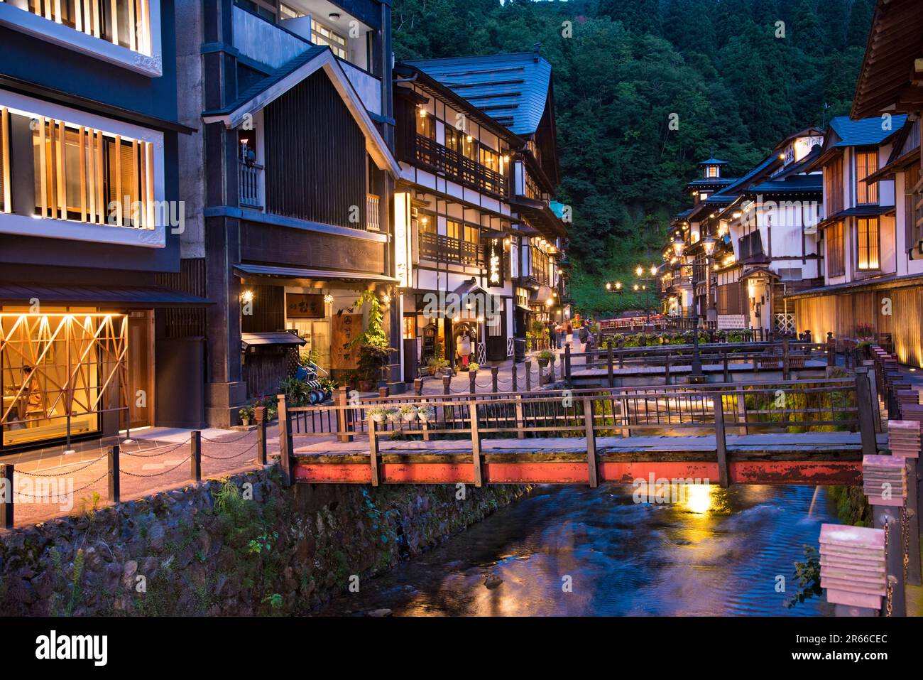 Ginzan Onsen hot spring Stock Photo - Alamy