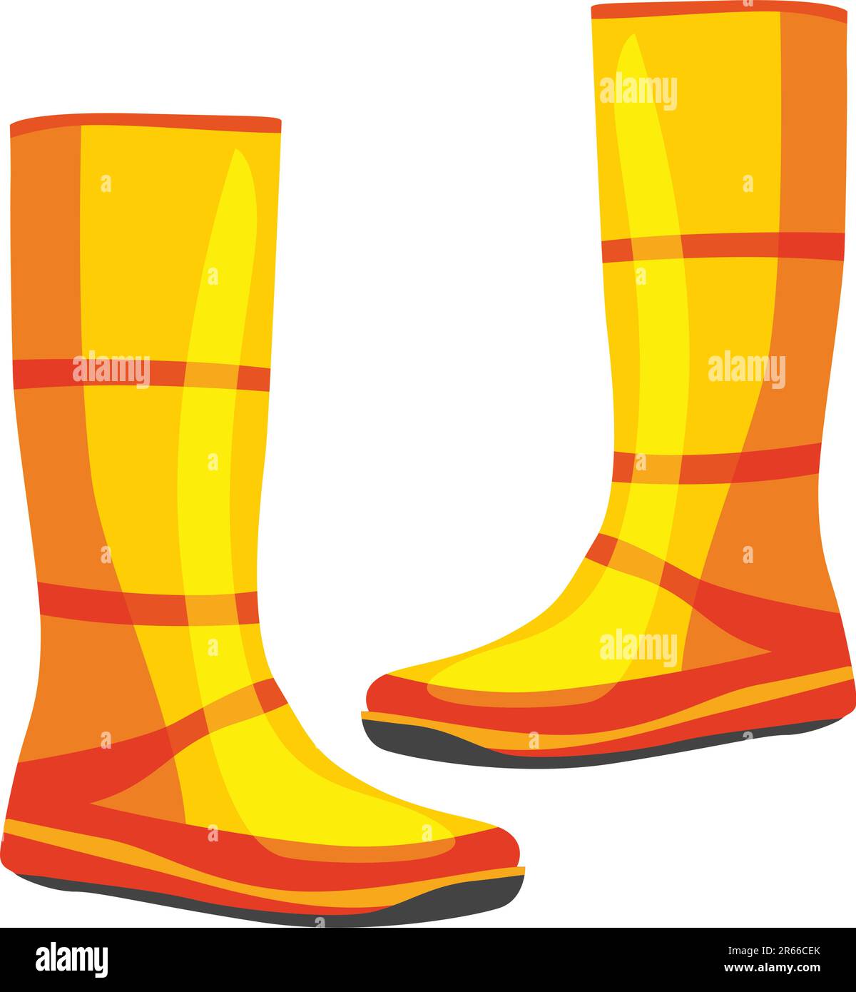 fully editable vector illustration of isolated rubber boots Stock ...