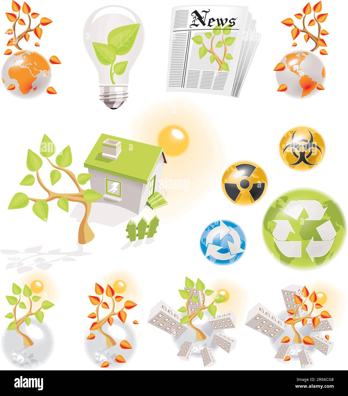 Set of 13 icon. Ecology theme Stock Vector Image & Art - Alamy