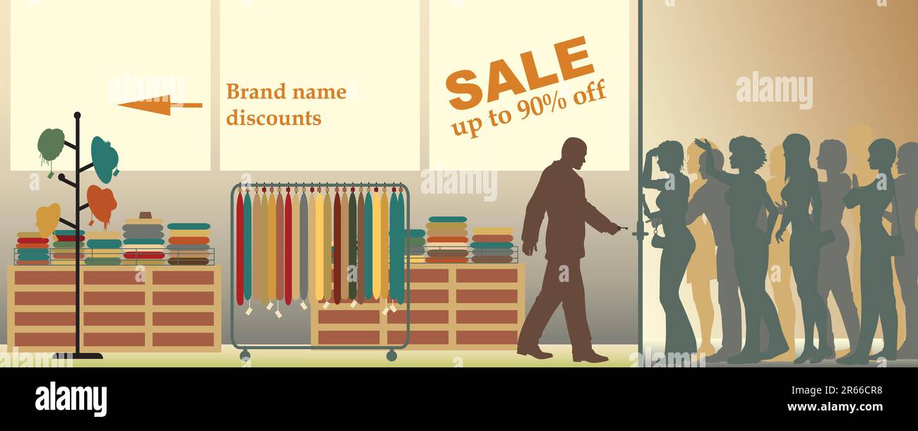 Customer lineup Stock Vector Images - Alamy