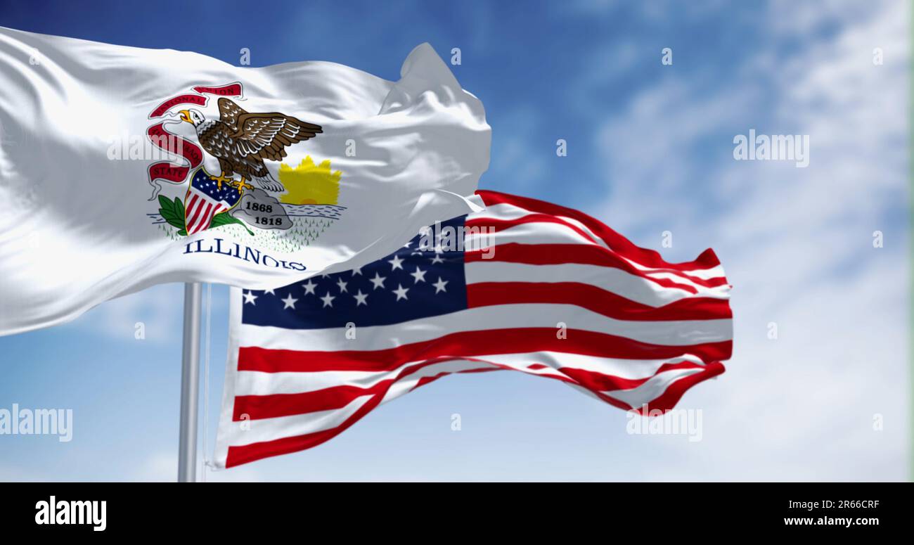 3d flag illinois usa hi-res stock photography and images - Alamy