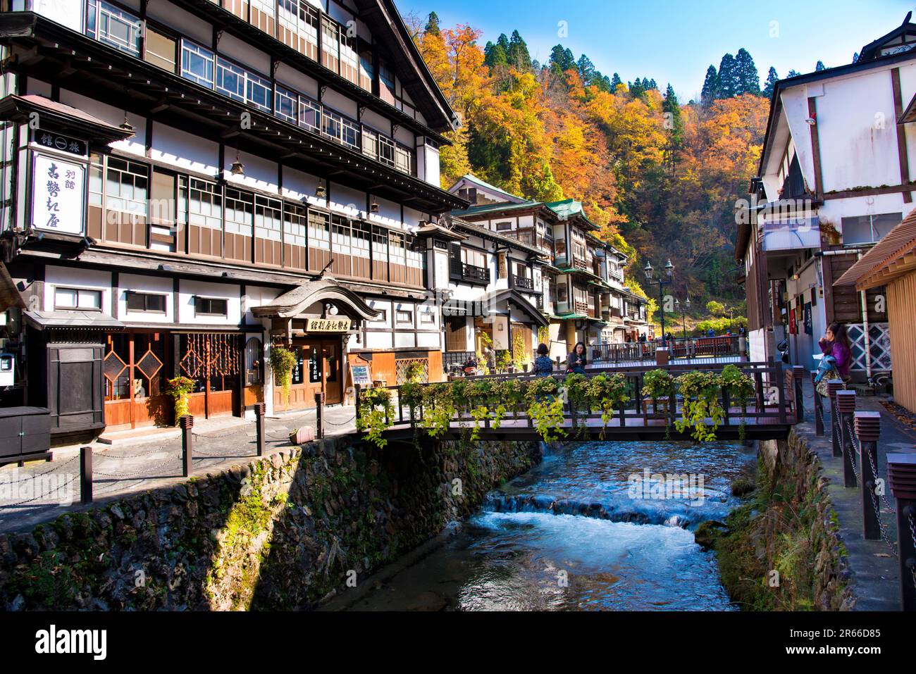 Ginzan Onsen hot spring Stock Photo - Alamy