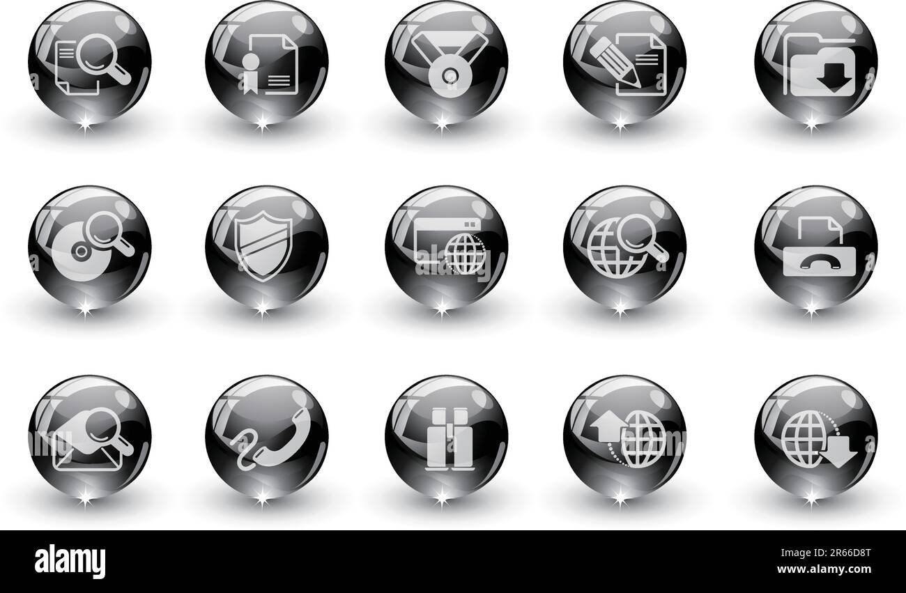 Internet icons black crystal Series Stock Vector Image & Art - Alamy