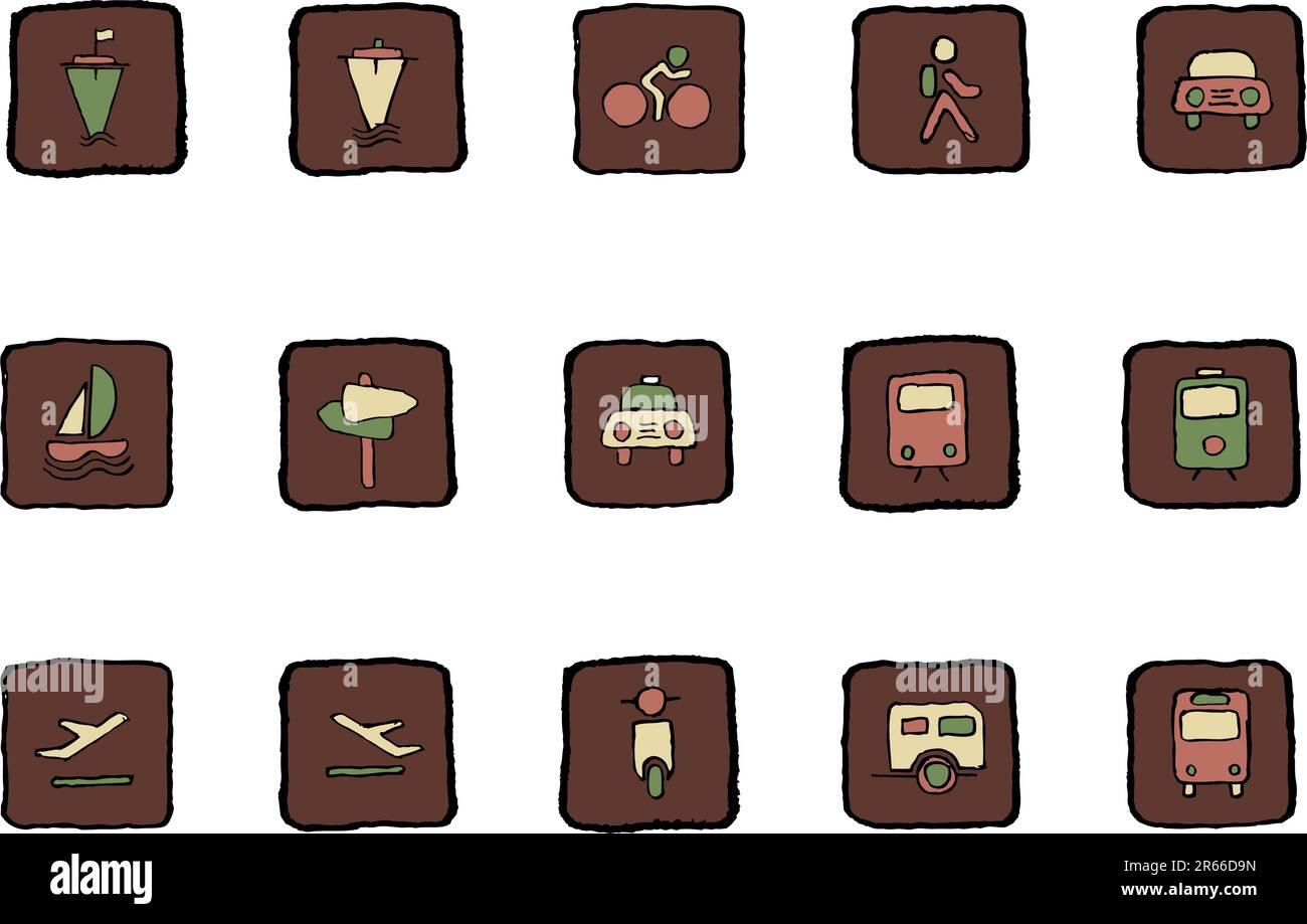 Transportation and Vehicle icons Renaissance colors Stock Vector Image ...