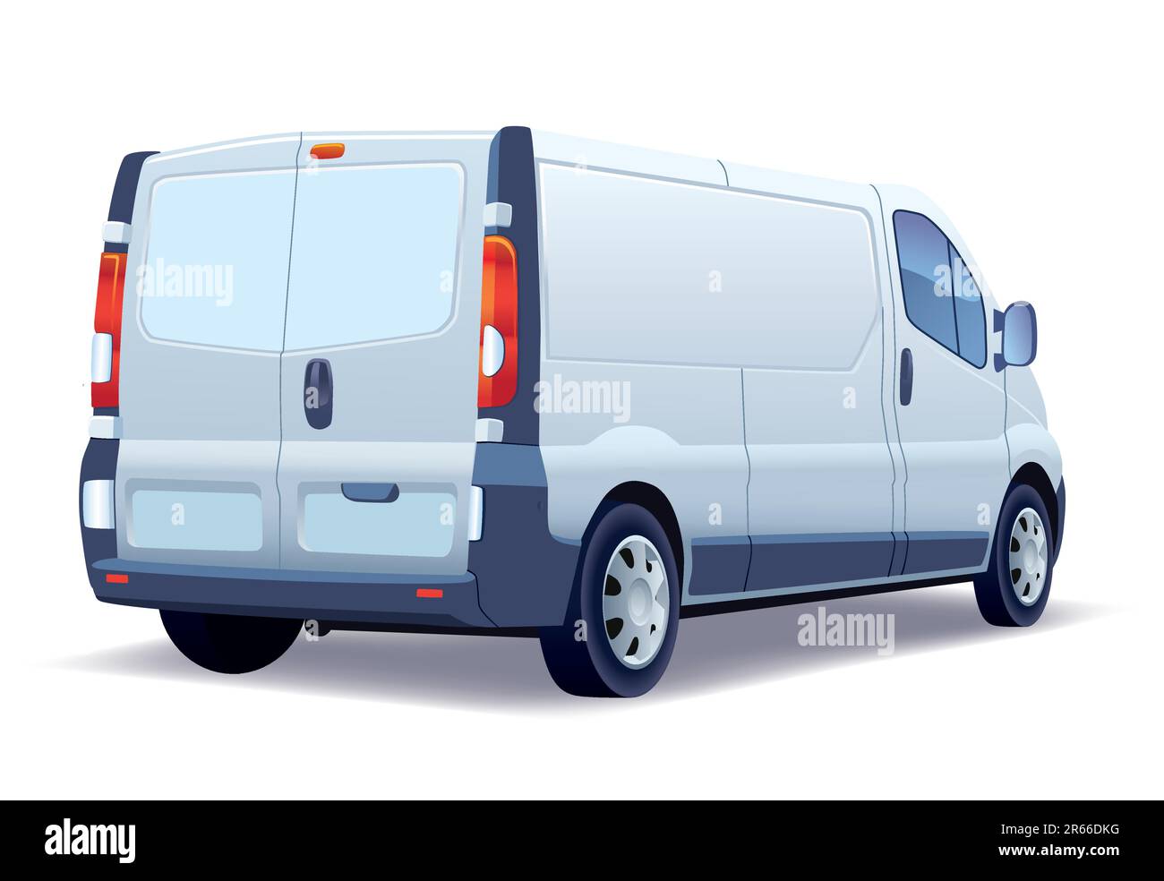 White commercial vehicle - delivery van on white background Stock ...