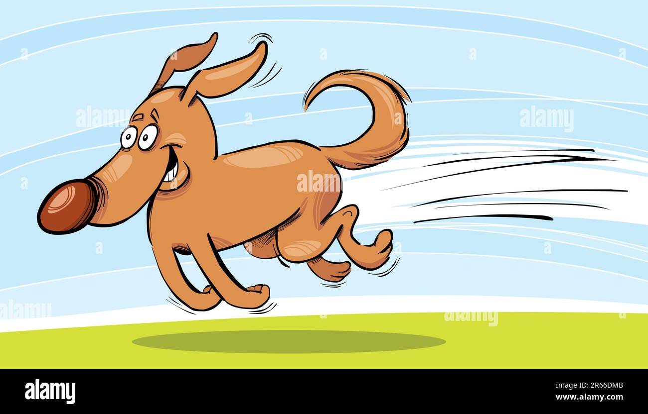Illustration of Funny running Dog Stock Vector Image & Art - Alamy