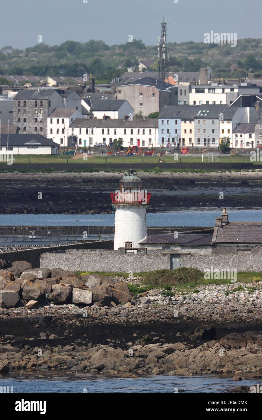 Mutton Island Lighthouse off the coast of Galway, Galway County ...