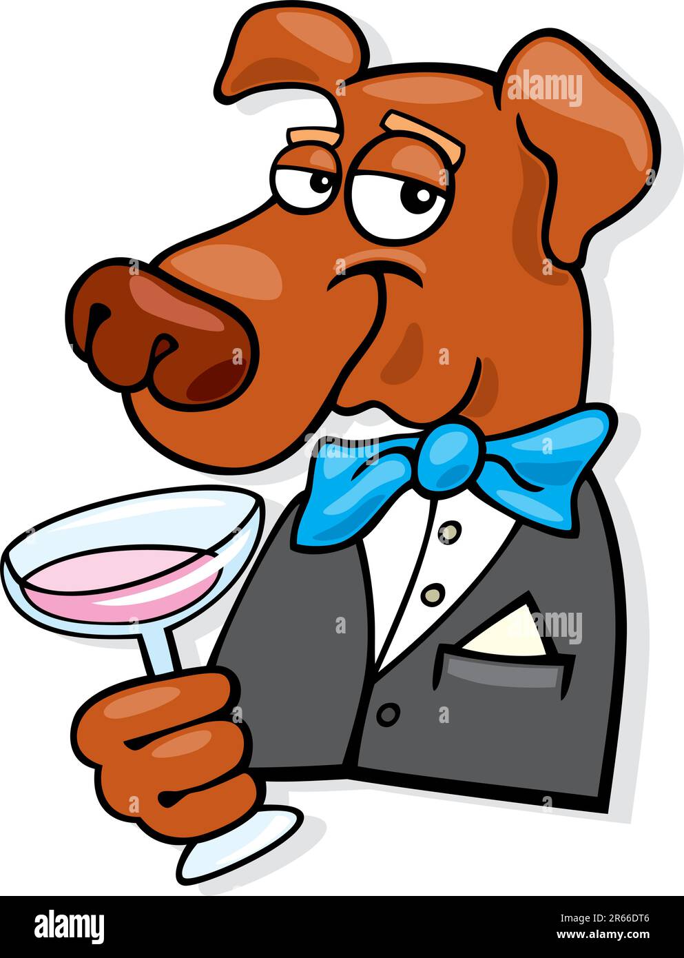 Illustration of elegant dog with glass Stock Vector Image & Art - Alamy