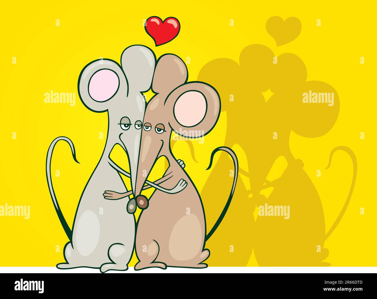 Illustration of two mice in love giving a hug Stock Vector Image & Art ...