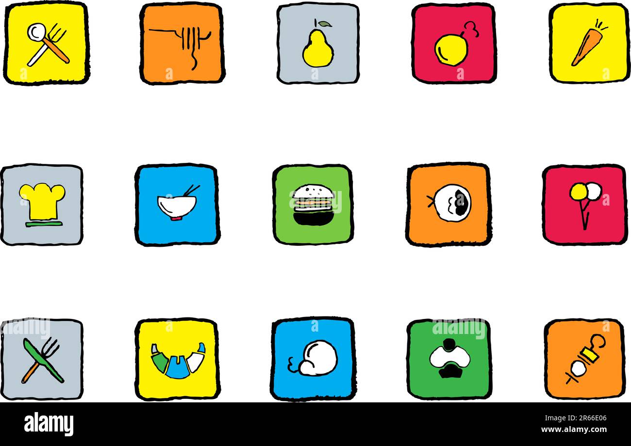 Food & Restaurant icons Bright colors Stock Vector Image & Art - Alamy