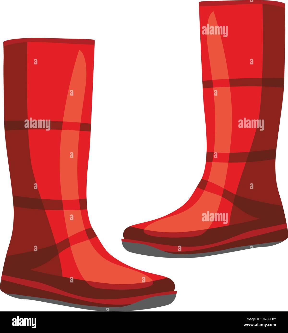 fully editable vector illustration of isolated rubber boots Stock ...
