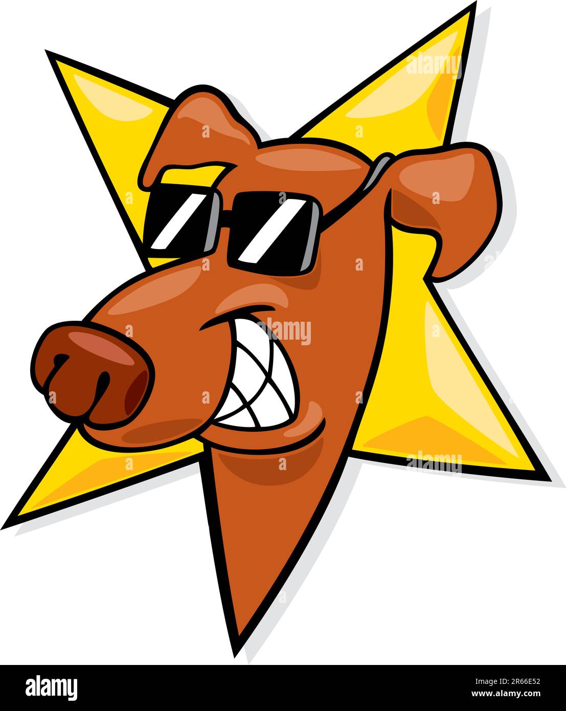 Cheerful cartoon dog in Cut Out Stock Images & Pictures - Alamy