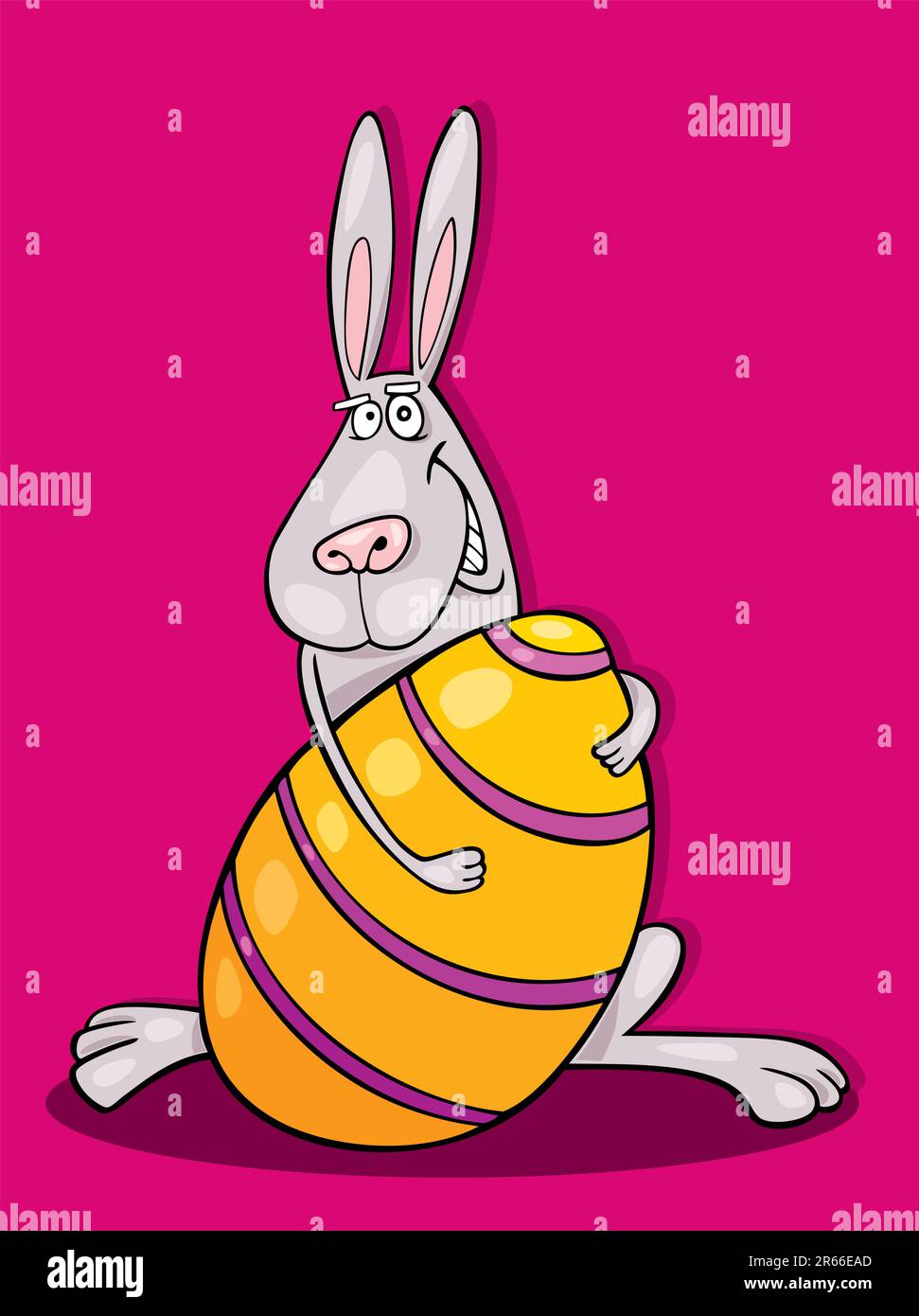 Illustration of Easter Bunny with Huge Egg Stock Vector Image & Art - Alamy