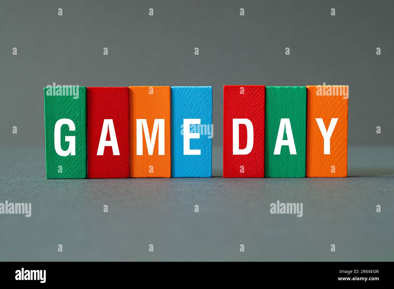 Game day - word concept on building blocks, text Stock Photo - Alamy