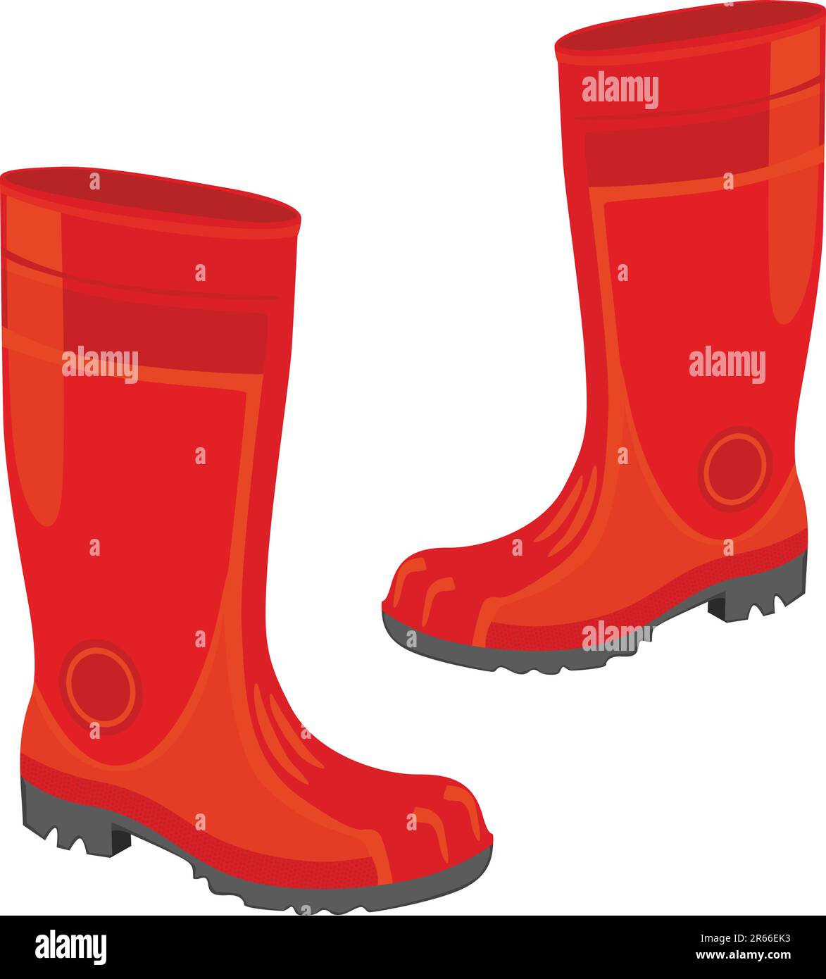 fully editable vector illustration of isolated rubber boots Stock ...