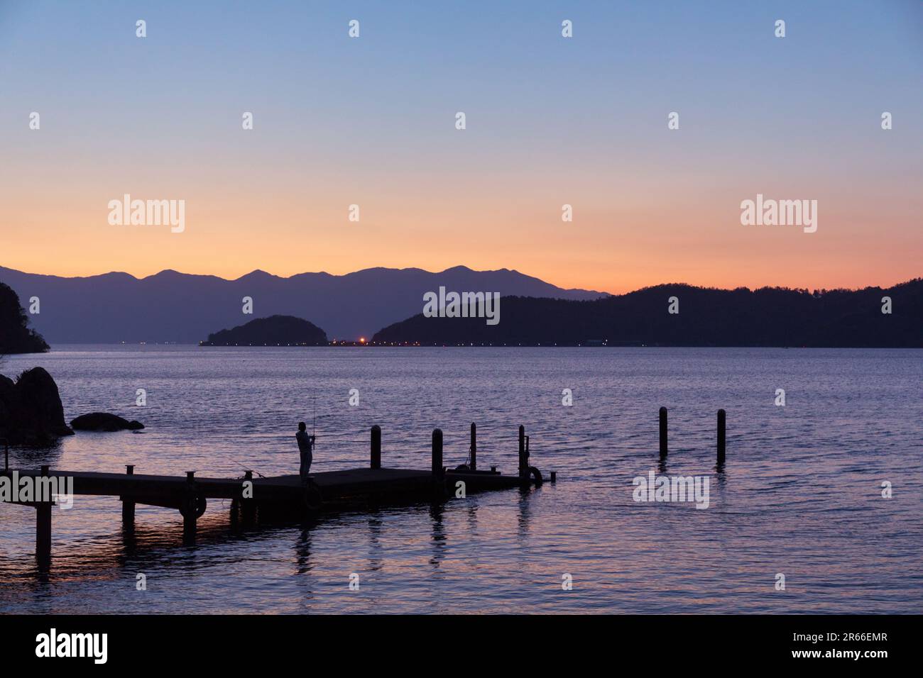 Sunset by Lake Biwa Stock Photo - Alamy