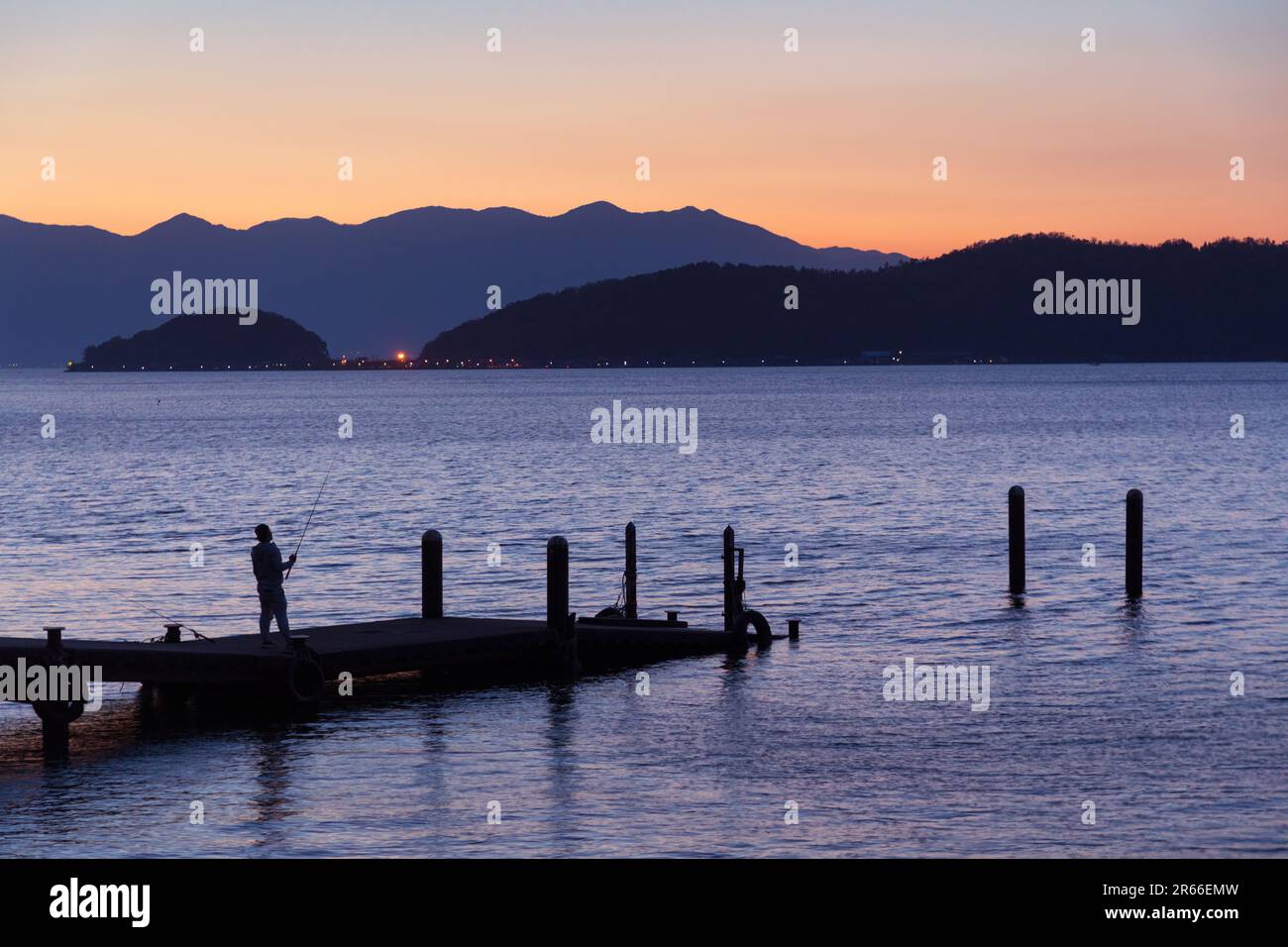 Sunset by Lake Biwa Stock Photo - Alamy